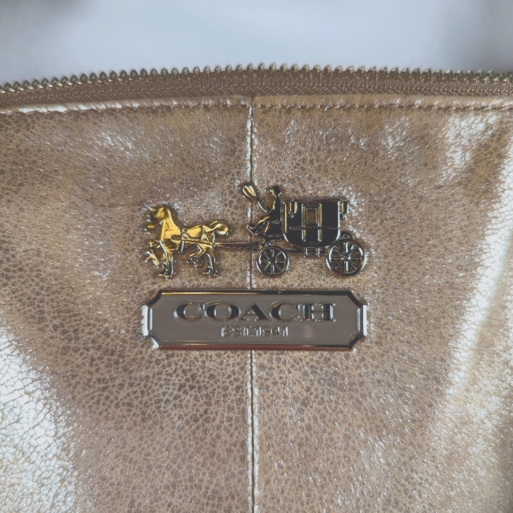 Coach Madison Sophia Leather Gold Metallic Shoulder B… - Gem